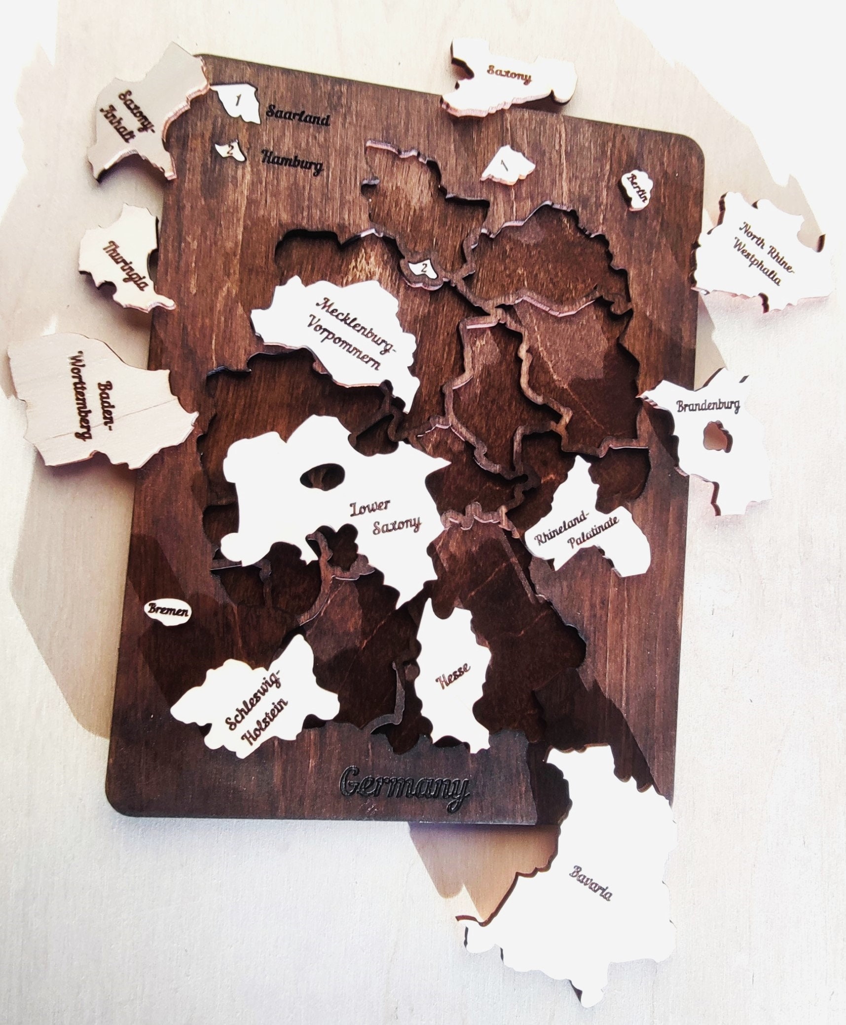 Germany Map I Karte Von Deutschland Holzpuzzle Germany Wooden Puzzle I ...