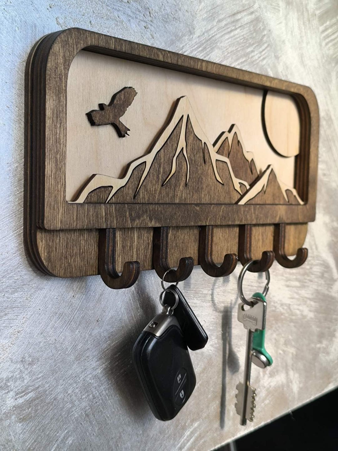 Mountains Wooden Key Holder I Home Decoration I Wall Key Chain Hanger I ...