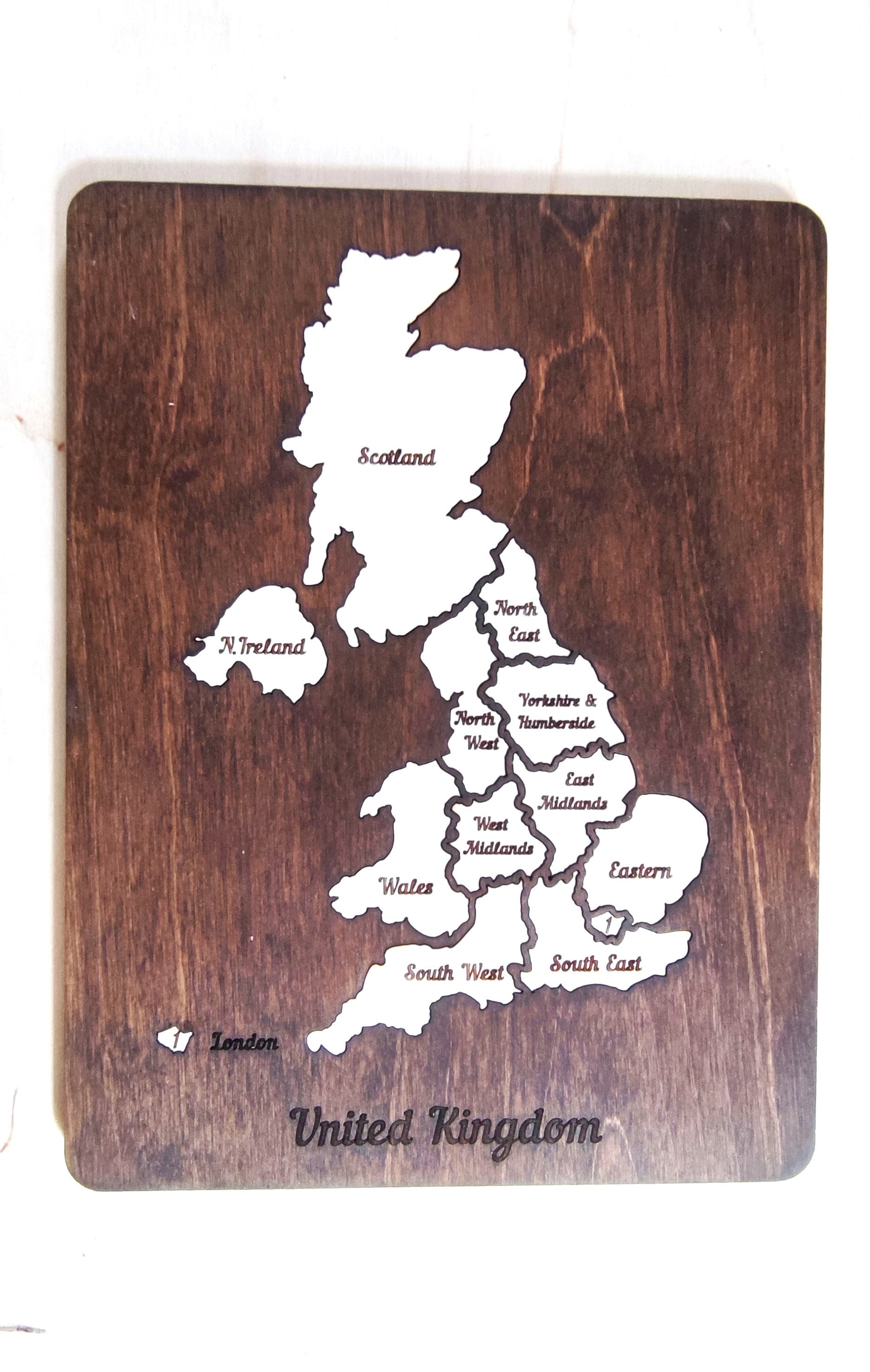 United Kingdom Map I UK Wooden Puzzle I Wooden Toy Puzzle Map I Laser ...