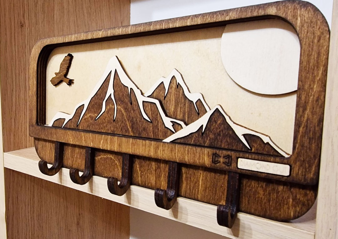 Mountains Wooden Key Holder I Home Decoration I Wall Key Chain Hanger I ...