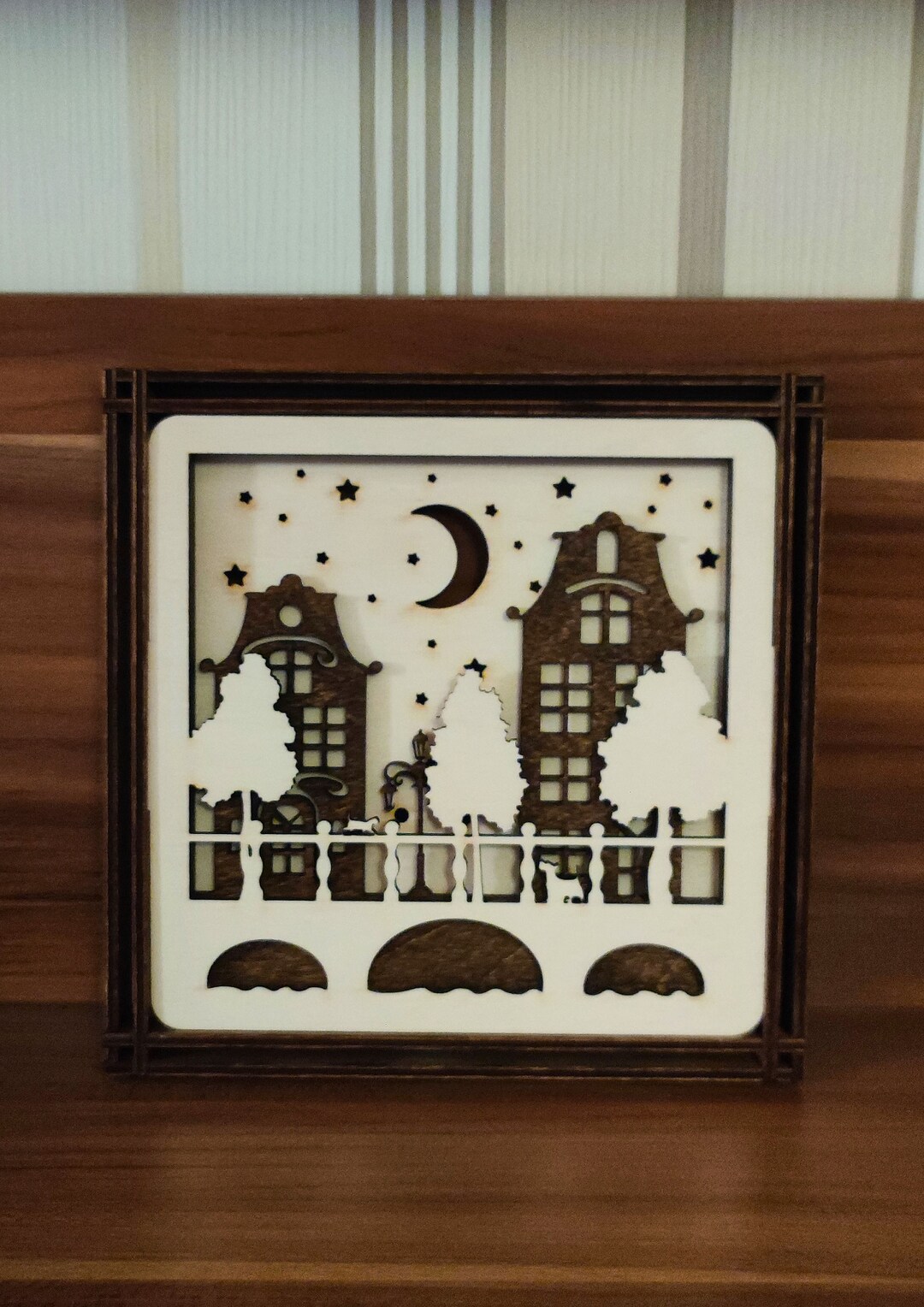 City Scape Wall Hanged Decor I Wooden Framed Home Decoration I Layered ...