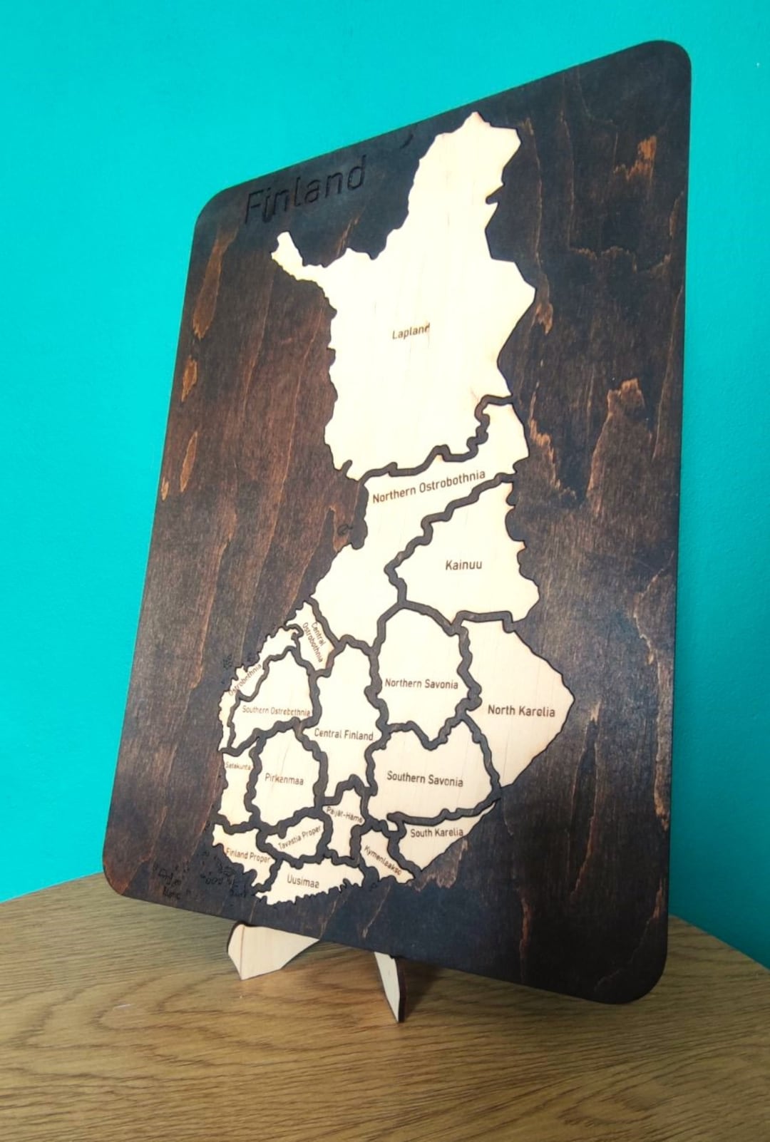 Wooden Map of Finland | Finnish Map | Wall Art Decor | Wooden Gift ...