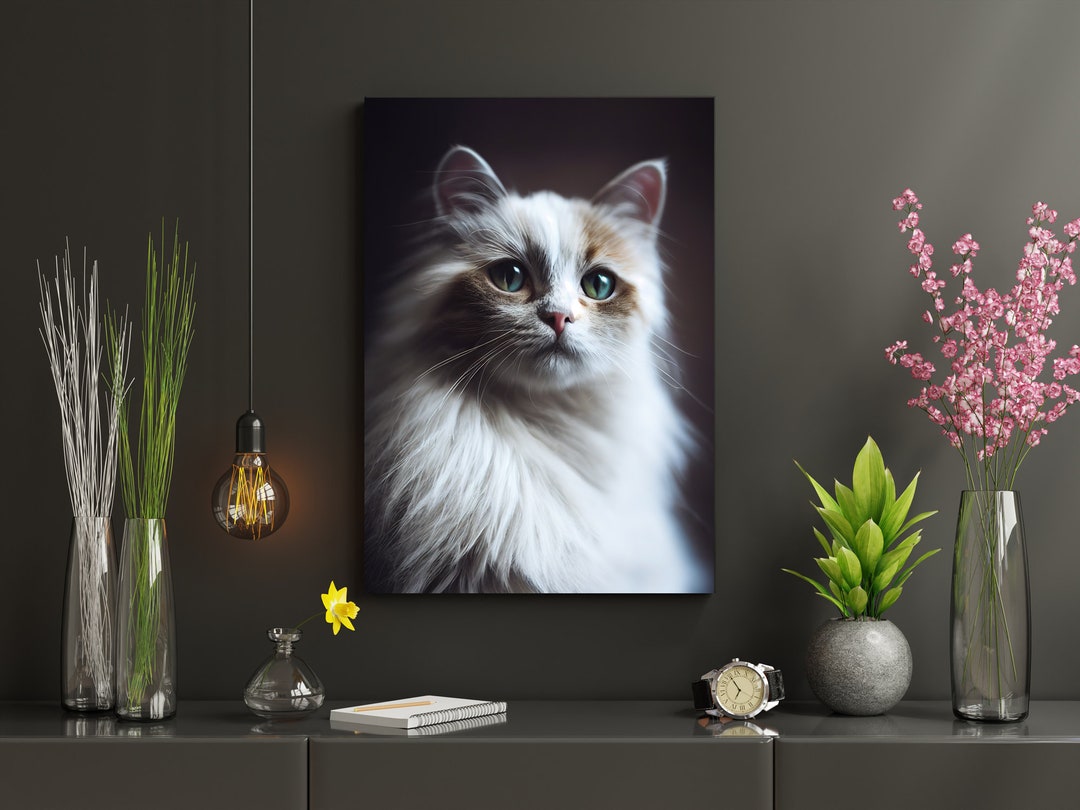 Cute Ragamuffin Cat Digital File Oil Painting Colorful - Etsy