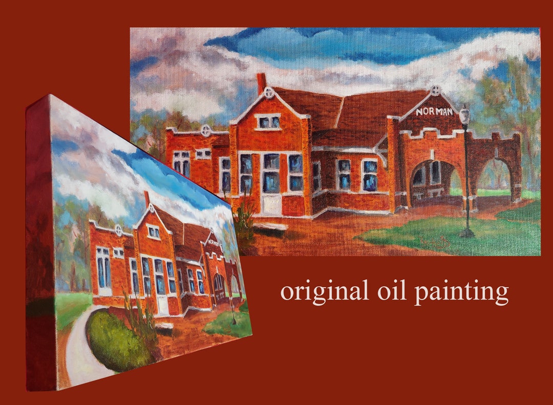 Norman Oklahoma/the DEPOT OIL PAINTING/ Artist Ray Heard - Etsy