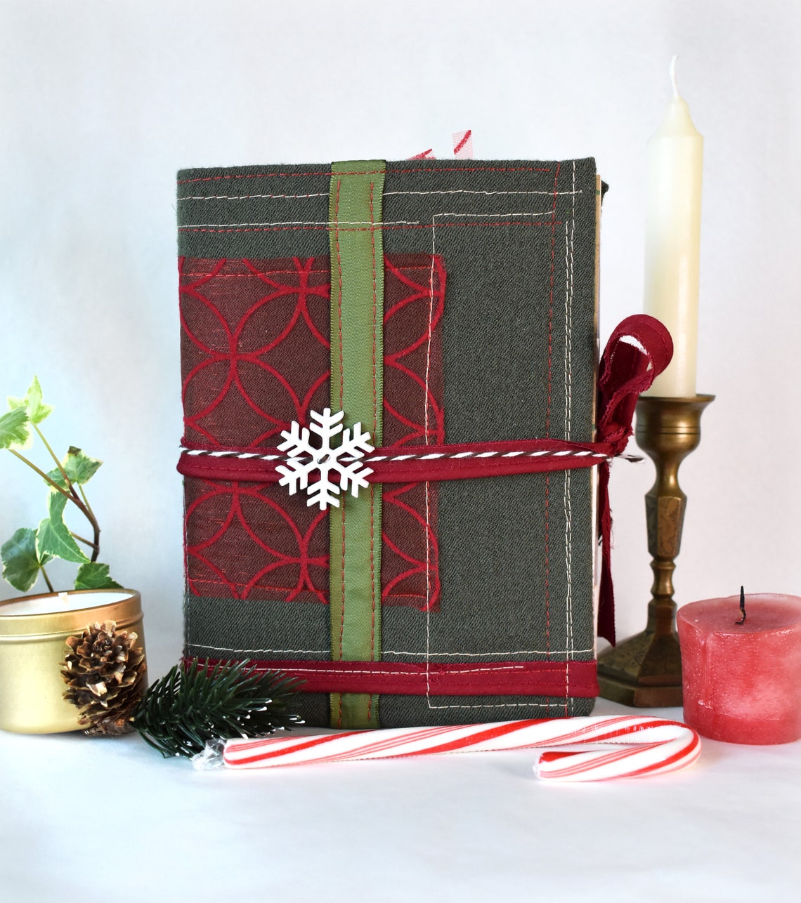 Snowflake Red Junk Journal Semi Hardcover Handmade Christmas - Etsy