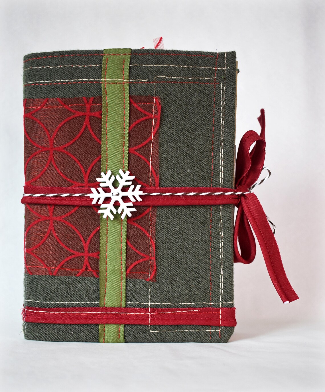 Snowflake Red Junk Journal Semi Hardcover Handmade Christmas - Etsy