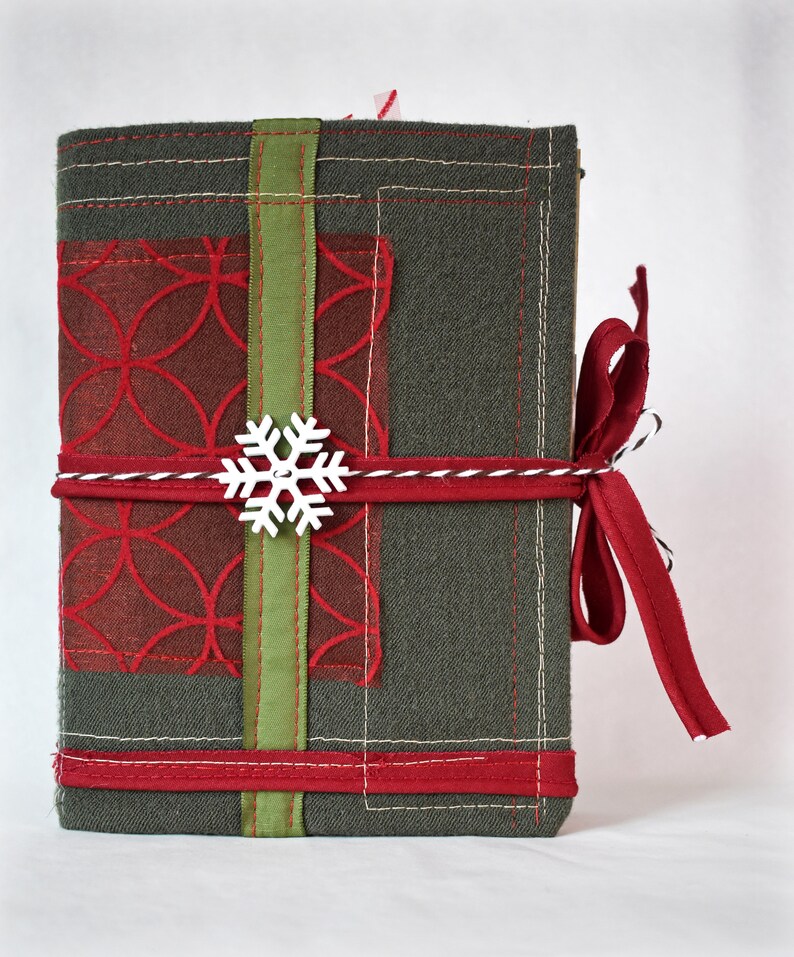 Snowflake Red Junk Journal Semi Hardcover Handmade Christmas - Etsy