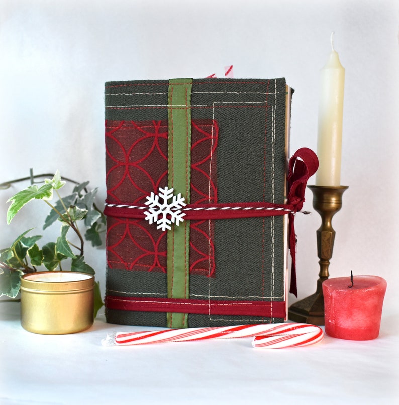Snowflake Red Junk Journal Semi Hardcover Handmade Christmas - Etsy