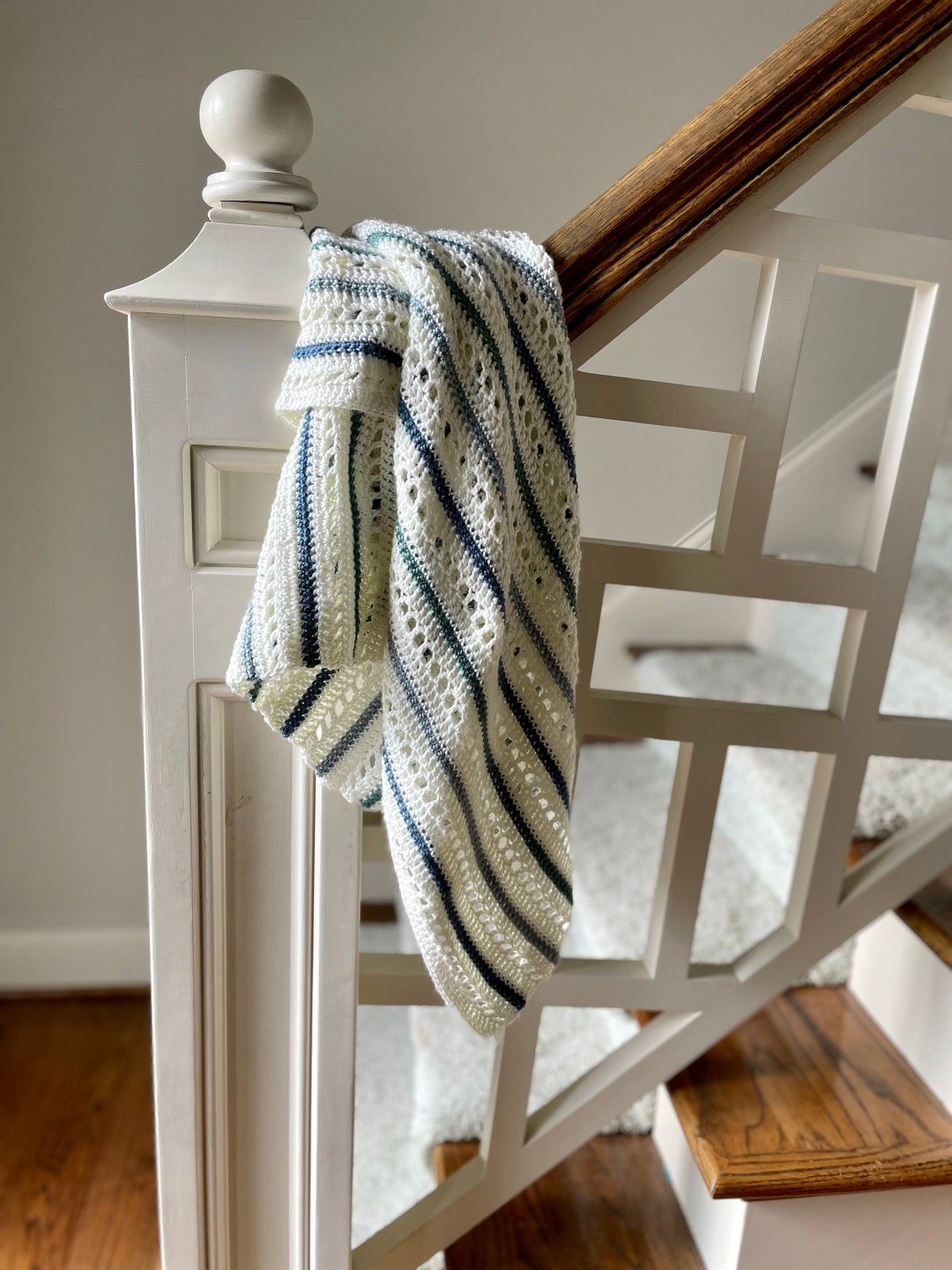 Iceberg Stripe Baby/toddler Crochet Blanket - Etsy
