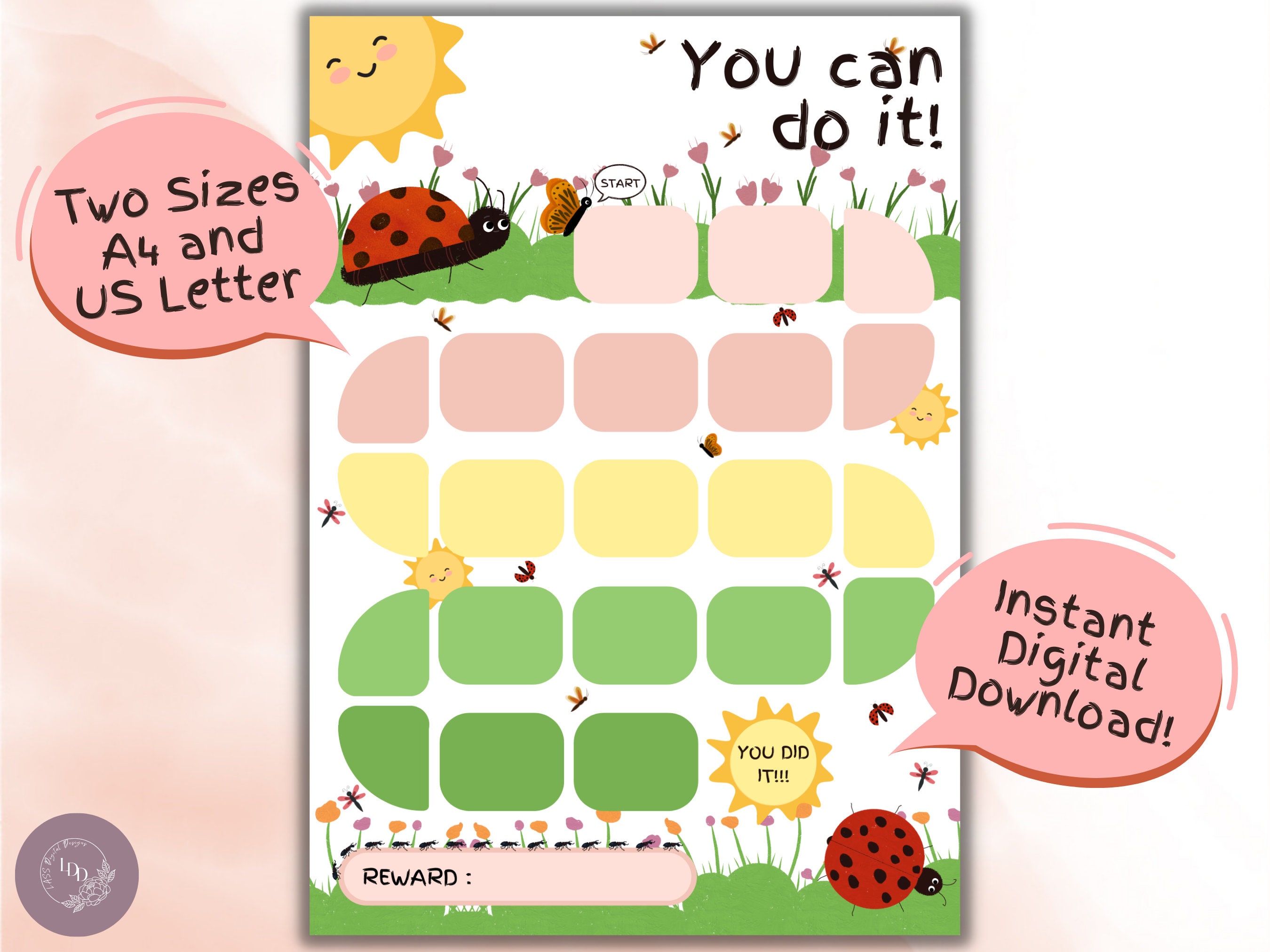 Ladybug Reward Chart, Bug Reward Chart, Printable Butterfly Reward ...