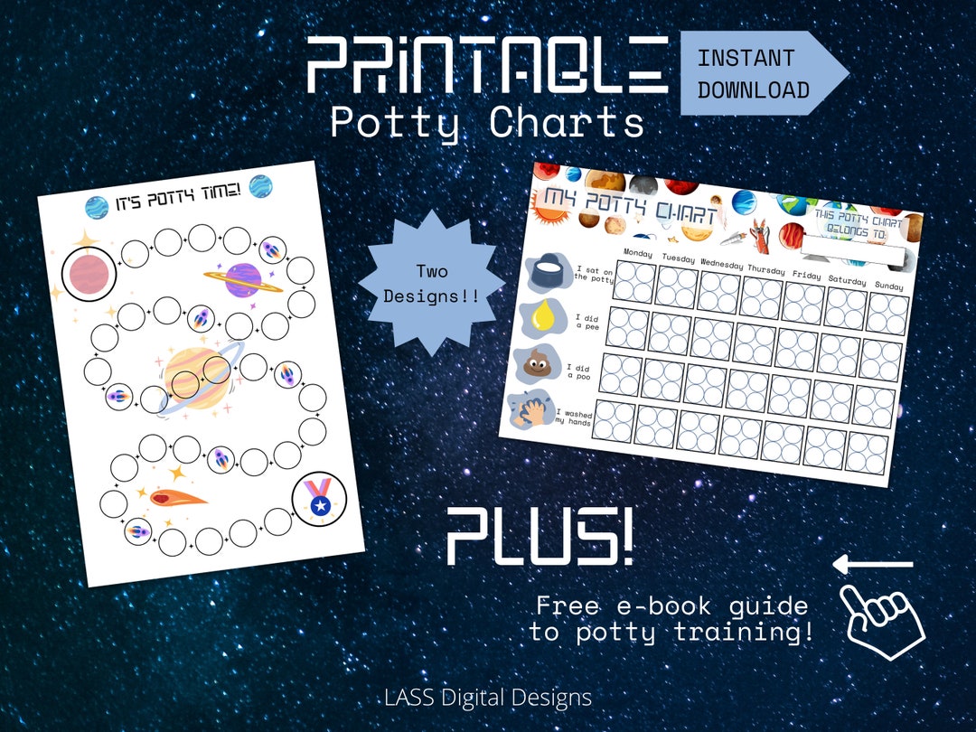 Space Potty Training Chart Toilet Training Printable Potty - Etsy