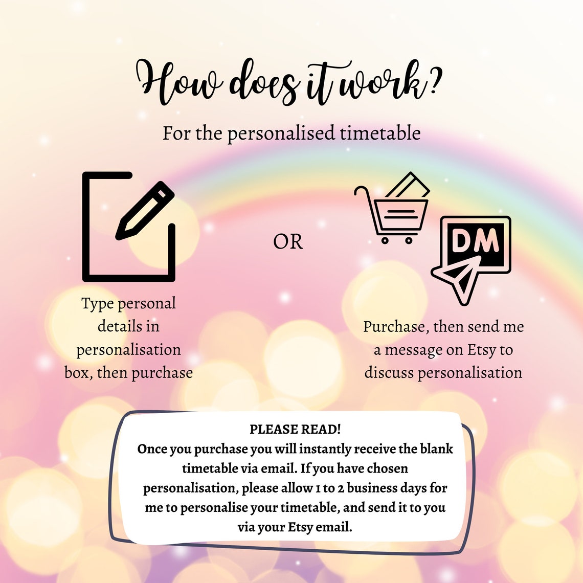 Unicorn Timetable for Kids, Children's Schedule, Weekly Planner, Visual ...