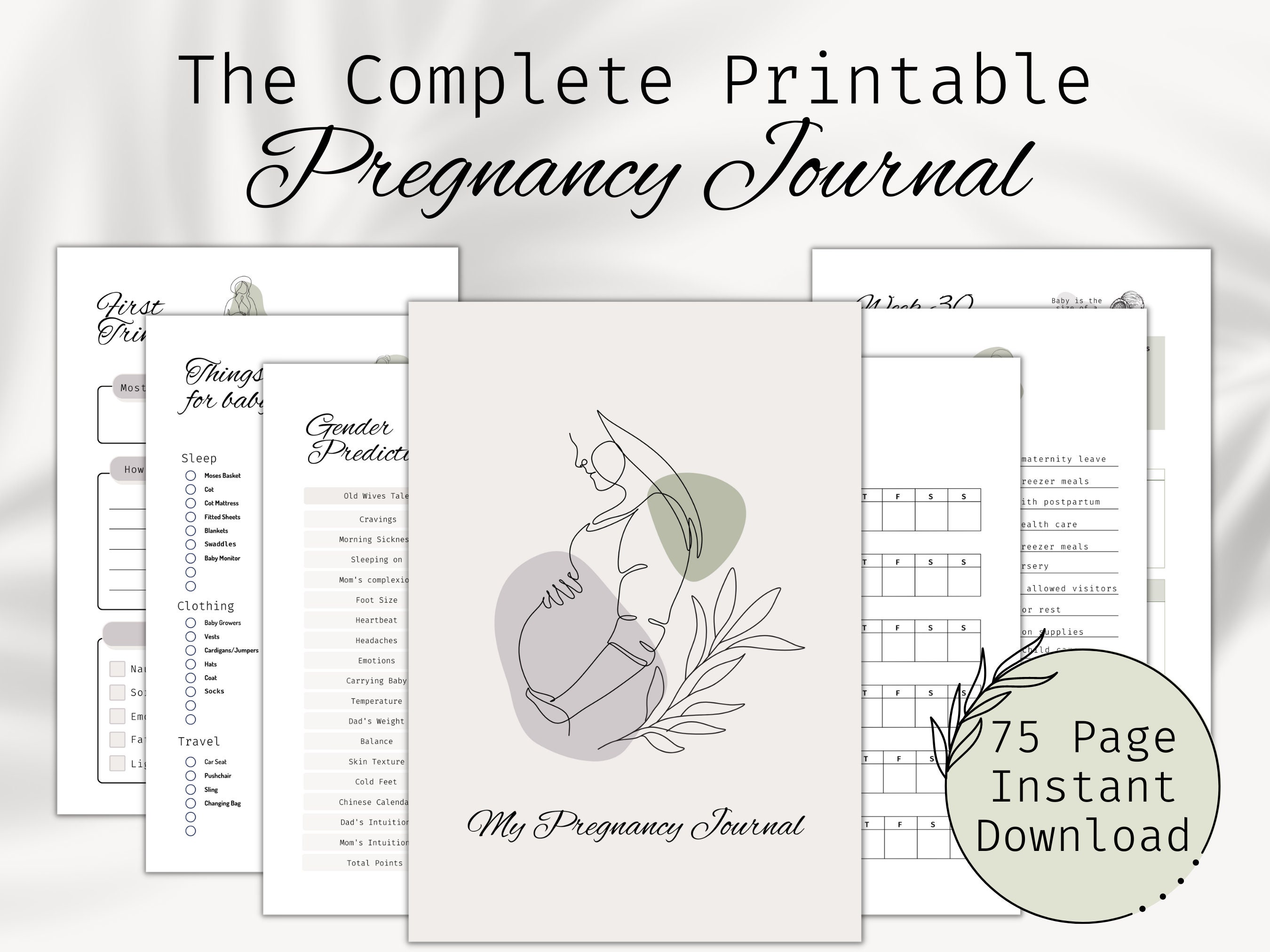 Pregnancy Planner Printable, Pregnancy Journal, Birth Plan, Postpartum ...