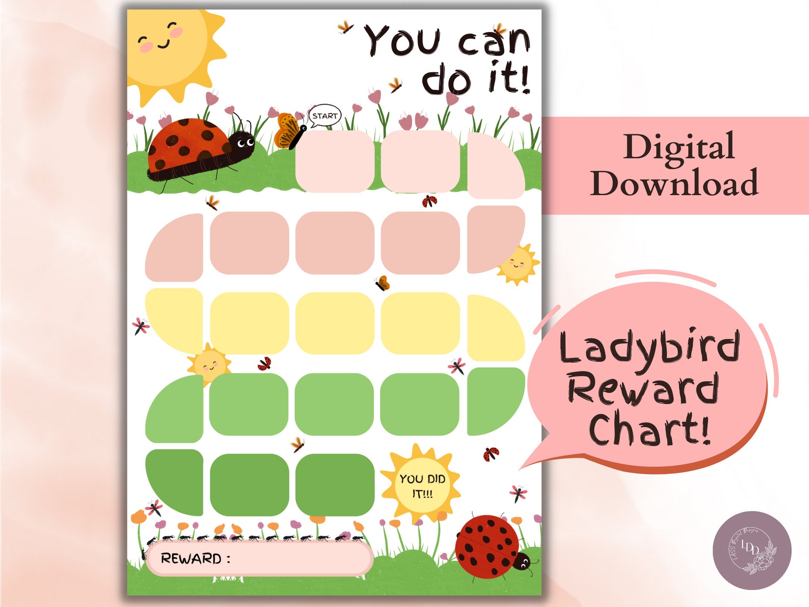 Ladybug Reward Chart Bug Reward Chart Printable Butterfly - Etsy