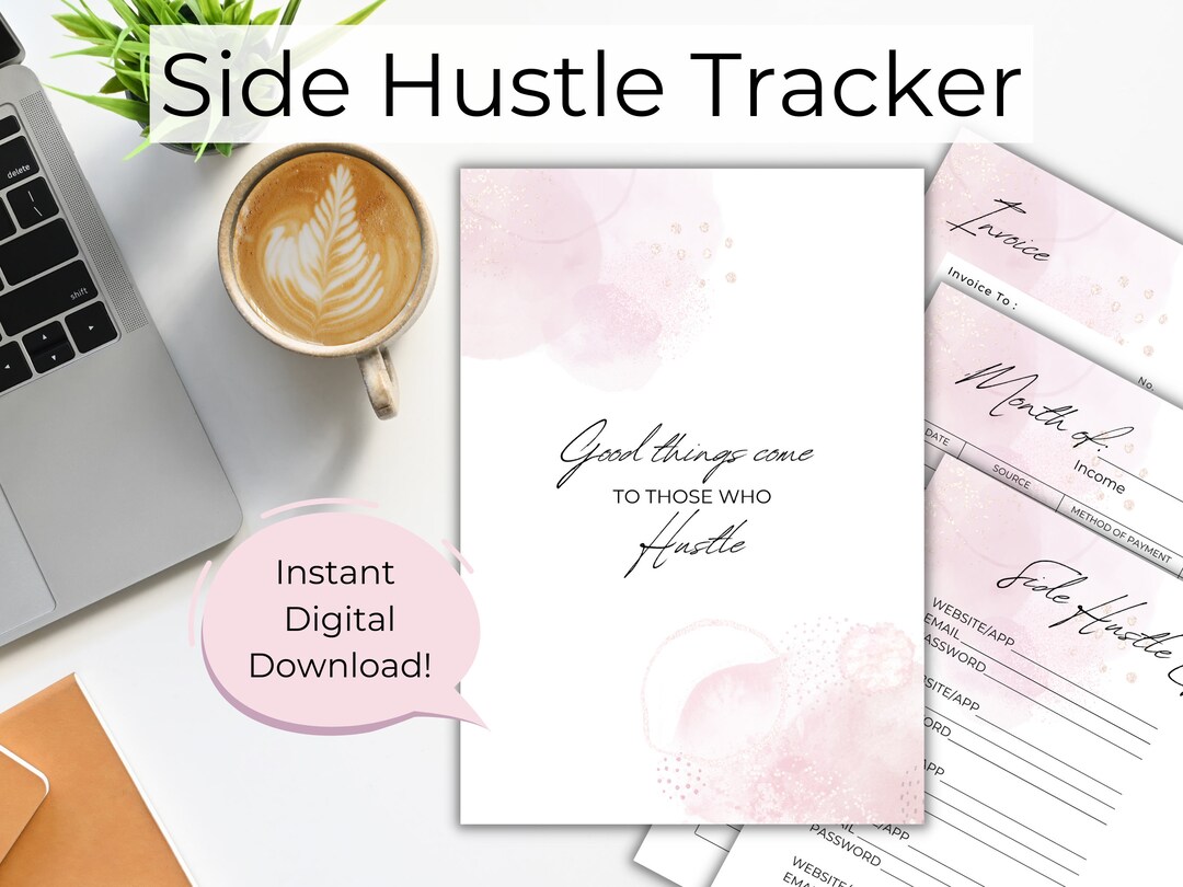 Side Hustle Planner Tracker, Invoice Template, Side Hustle Tracker ...
