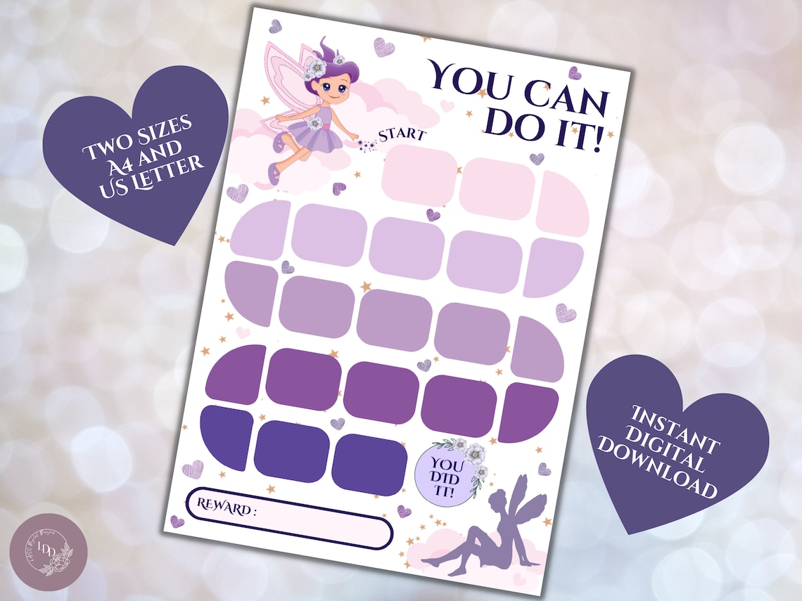 Reward Chart Fairy, Girls Reward Chart, Incentive Chart, Reward Chart ...