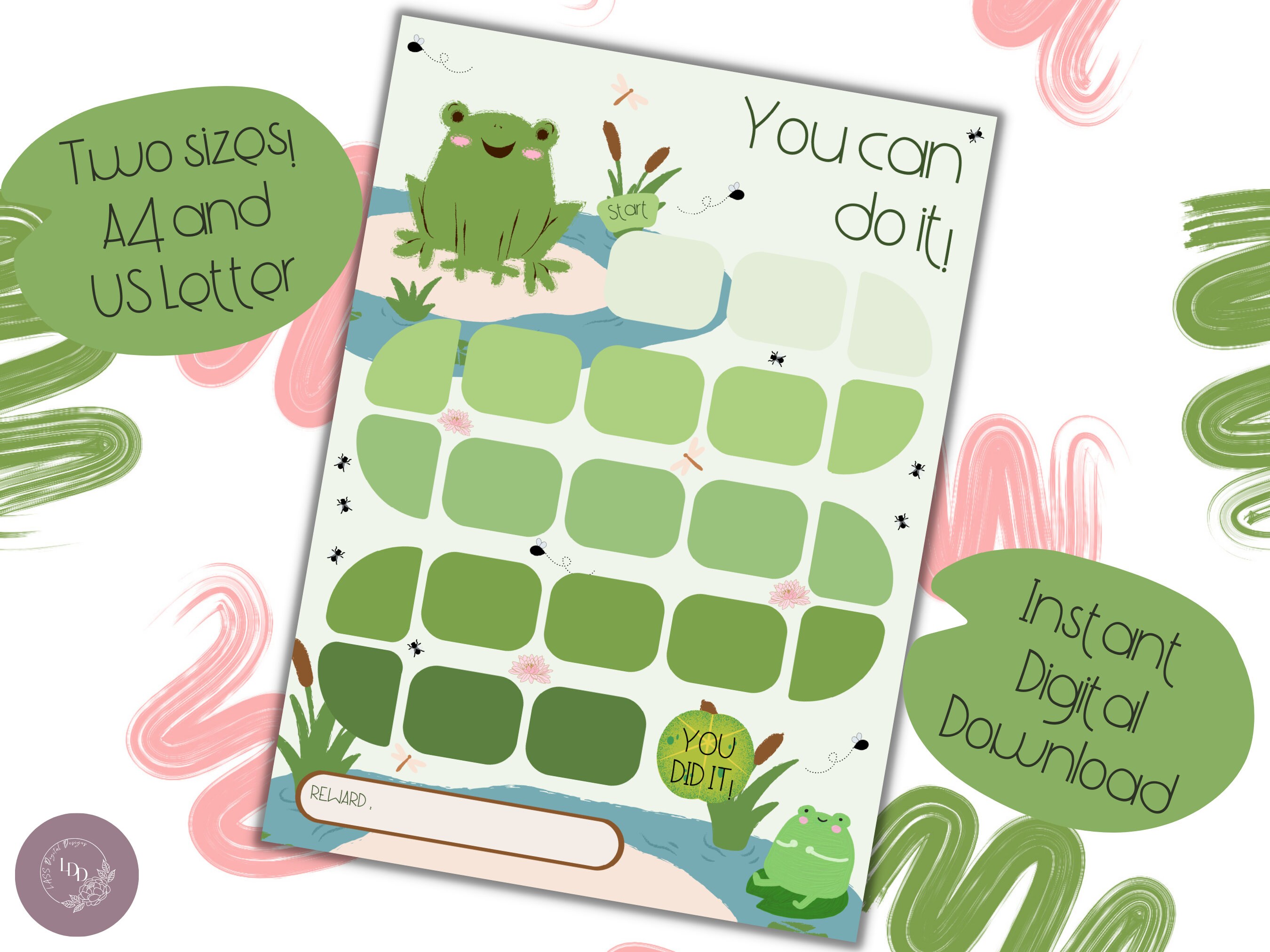 Printable Frog Reward Chart, Kids Reward Chart, Cute Frog Chore Chart ...