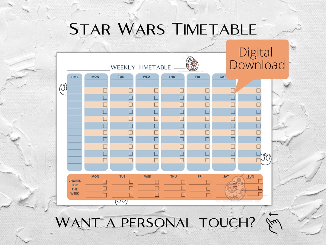 Space Timetable for Kids, Children's Schedule, Weekly Planner ...