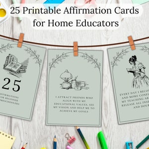 Homeschool Affirmation Cards 25 Printable Affirmation Card - Etsy