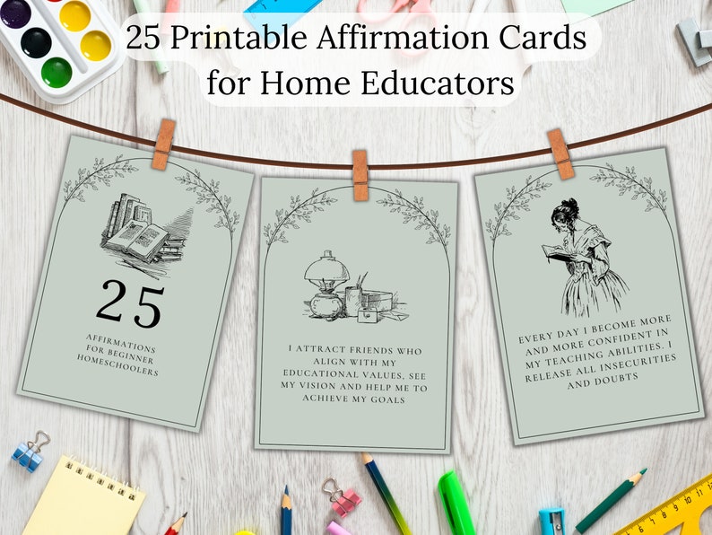 Homeschool Affirmation Cards 25 Printable Affirmation Card - Etsy