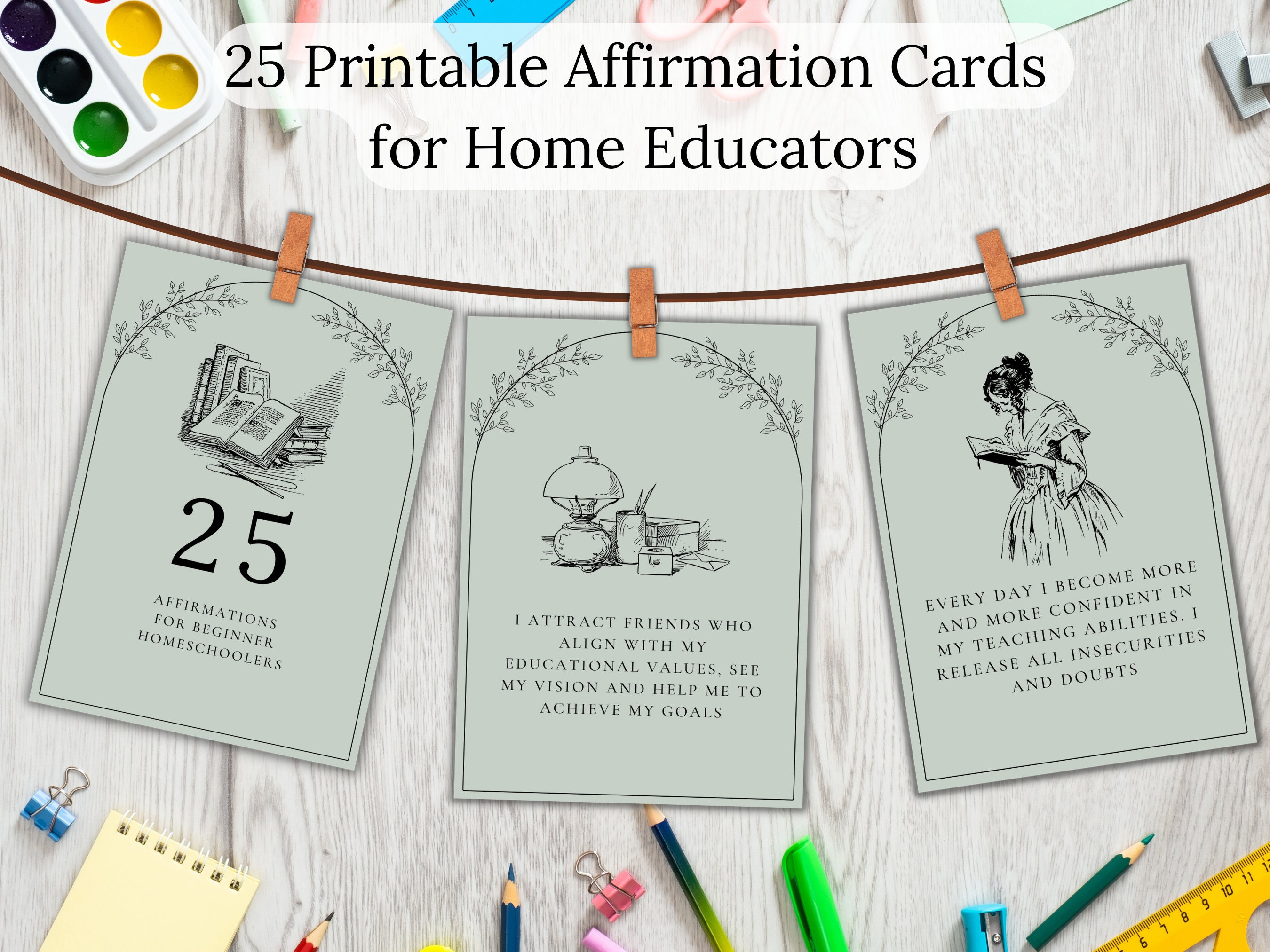 Homeschool Affirmation Cards 25 Printable Affirmation Card - Etsy
