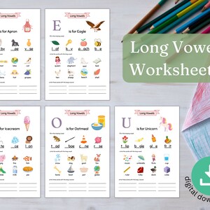 Long Vowel Activity Sheets, Homeschooling Worksheets for Kids ...
