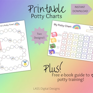 Rainbow Potty Chart, Printable Potty Training Reward Chart for Toddlers ...