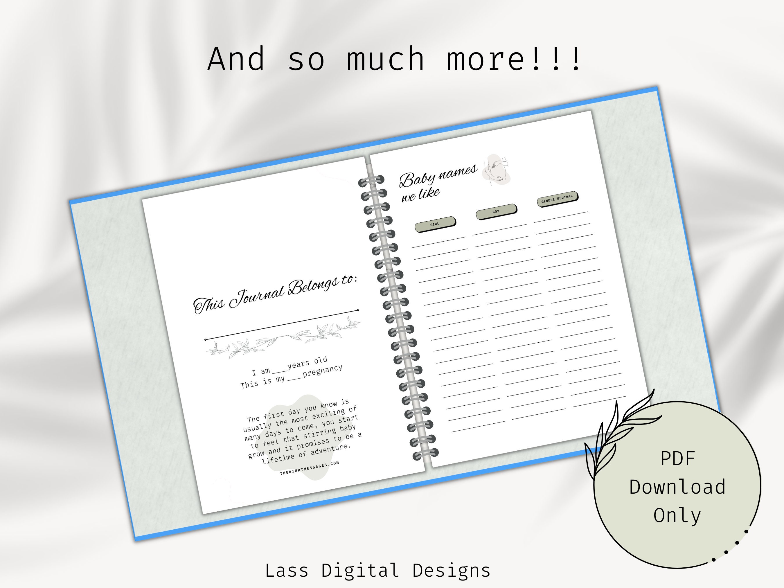 Pregnancy Planner Printable, Pregnancy Journal, Birth Plan, Postpartum ...