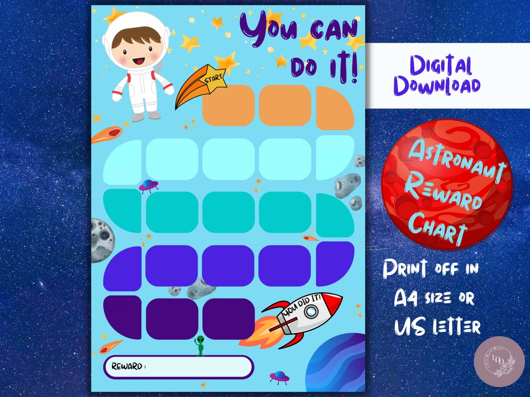Printable Space Reward Chart Reward Chart Daily Chore Chart - Etsy