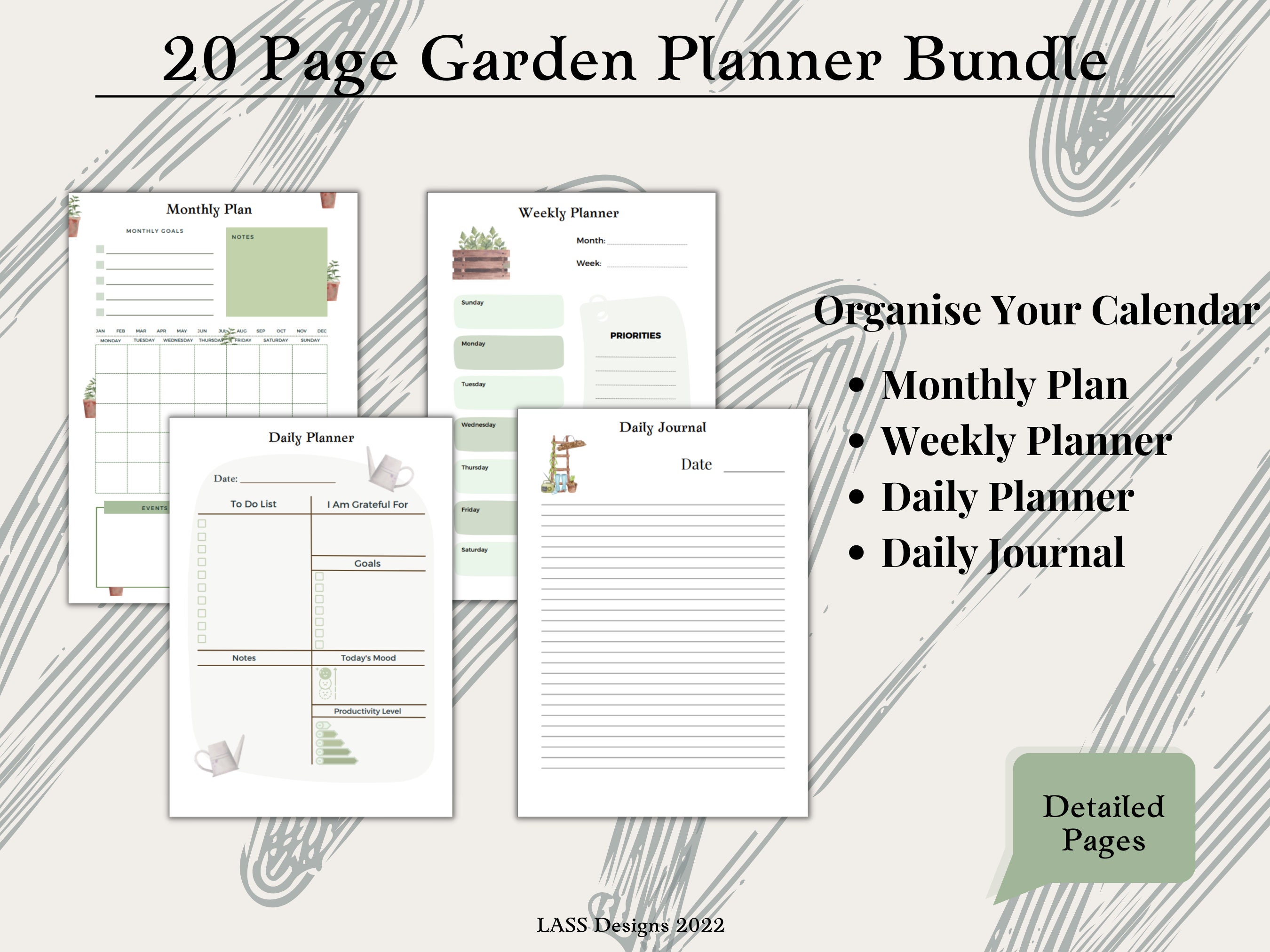 Garden Planner Printable, Vegetable Growth, Monthly, Weekly and Daily ...