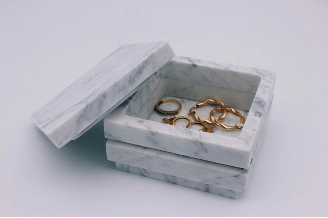 Marble Jewelry Box Unique Marble Accessories Box Birthday - Etsy
