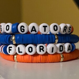 Custom University of FLORIDA GATORS Bracelet Stack Stretchy Bracelets ...