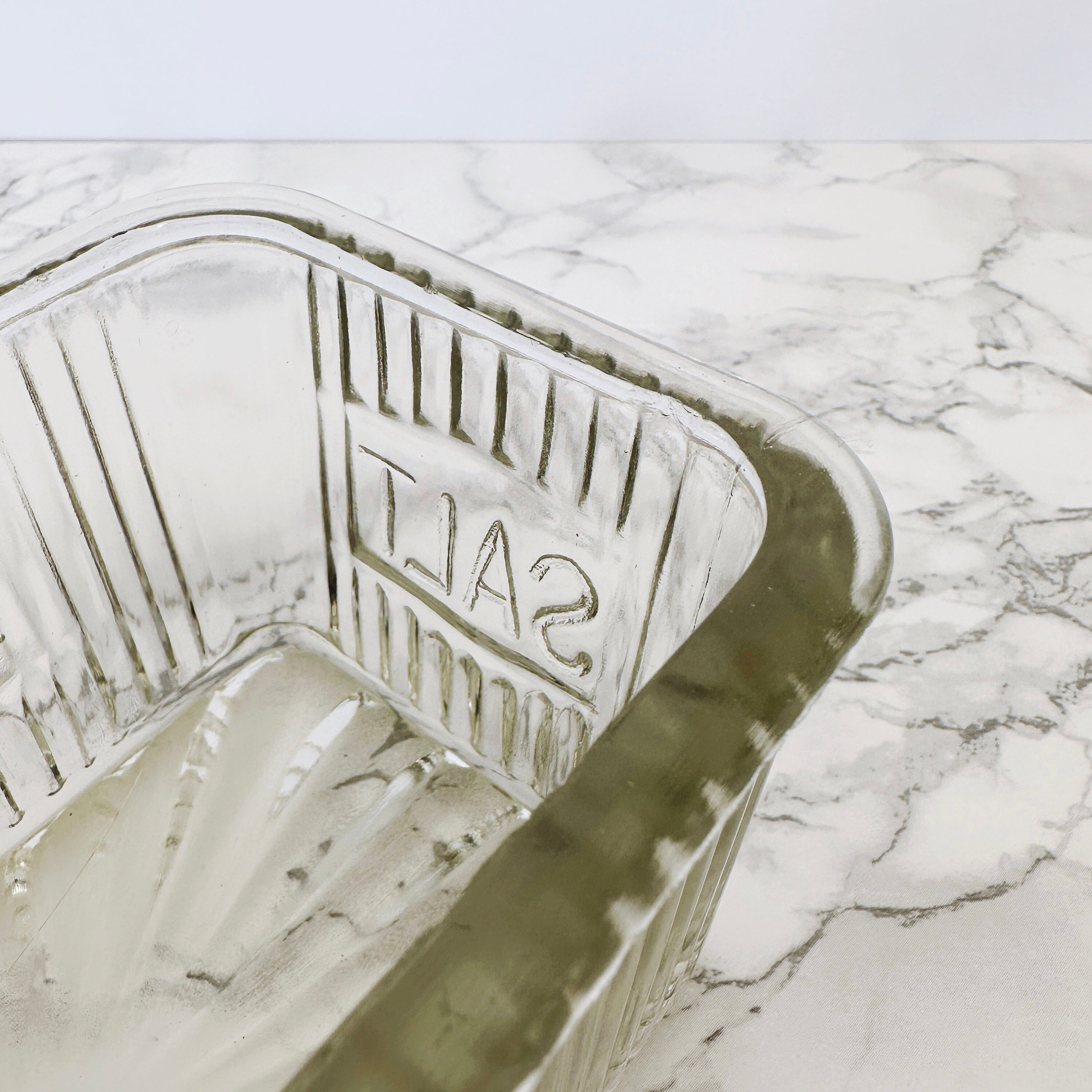 Vintage Hoosier Salt Cellar, Rectangle Salt Dish, Ribbed Salt Jar ...