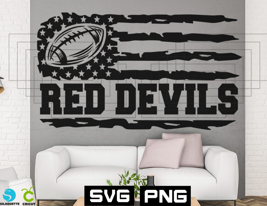 Red Devils Football Svg File - Etsy