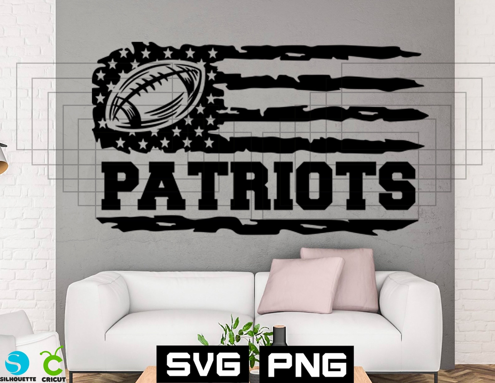 Patriots Football Svg File - Etsy