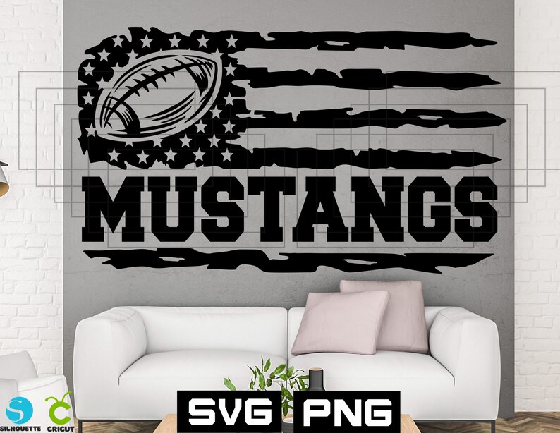 Mustangs Football Svg File - Etsy