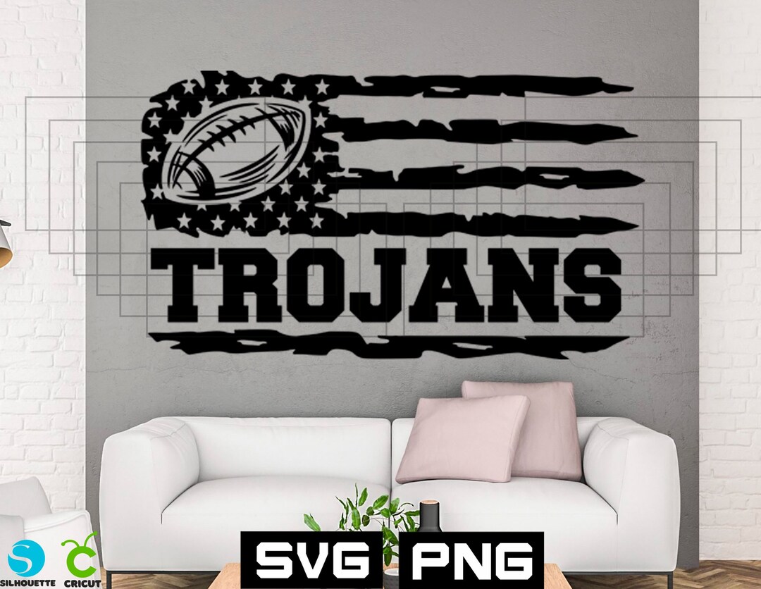 Trojans Football Svg File - Etsy