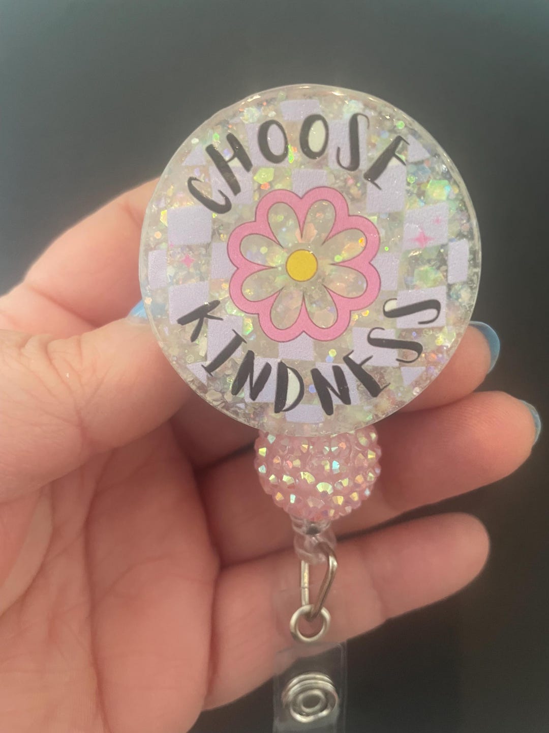 Choose Kindness Badge Reel: Handmade Beaded Retractable ID Holder - Etsy