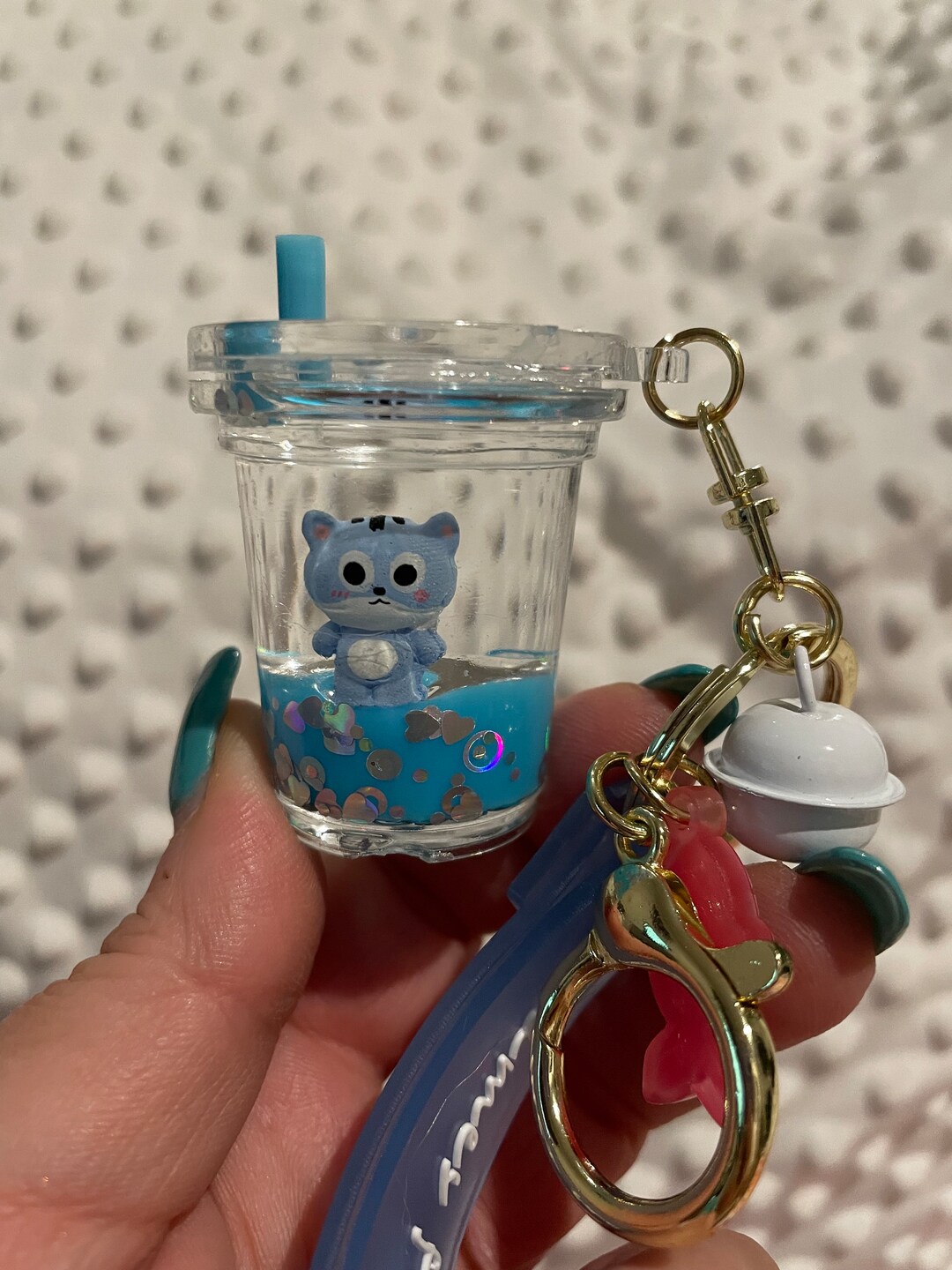 Boba Bubble Tea Liquid Keychain, Kawaii Animal Fidget Shaker, Cute ...