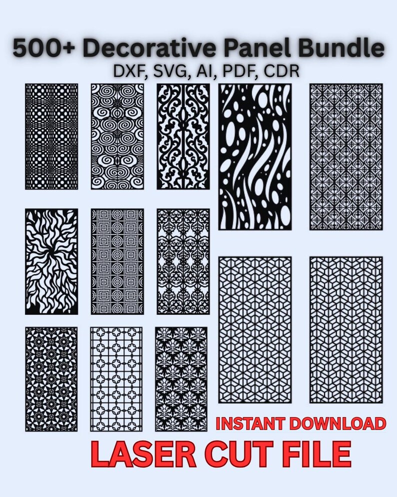 500+ Decorative Panel DXF Bundle | LASER Cut Files | Wall Partition ...