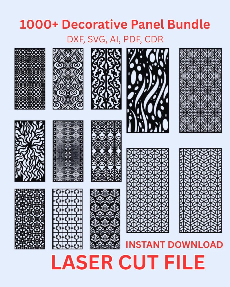 1000+ CNC Patterns DXF SVG Bundle | Decorative Panels | Laser Cut ...