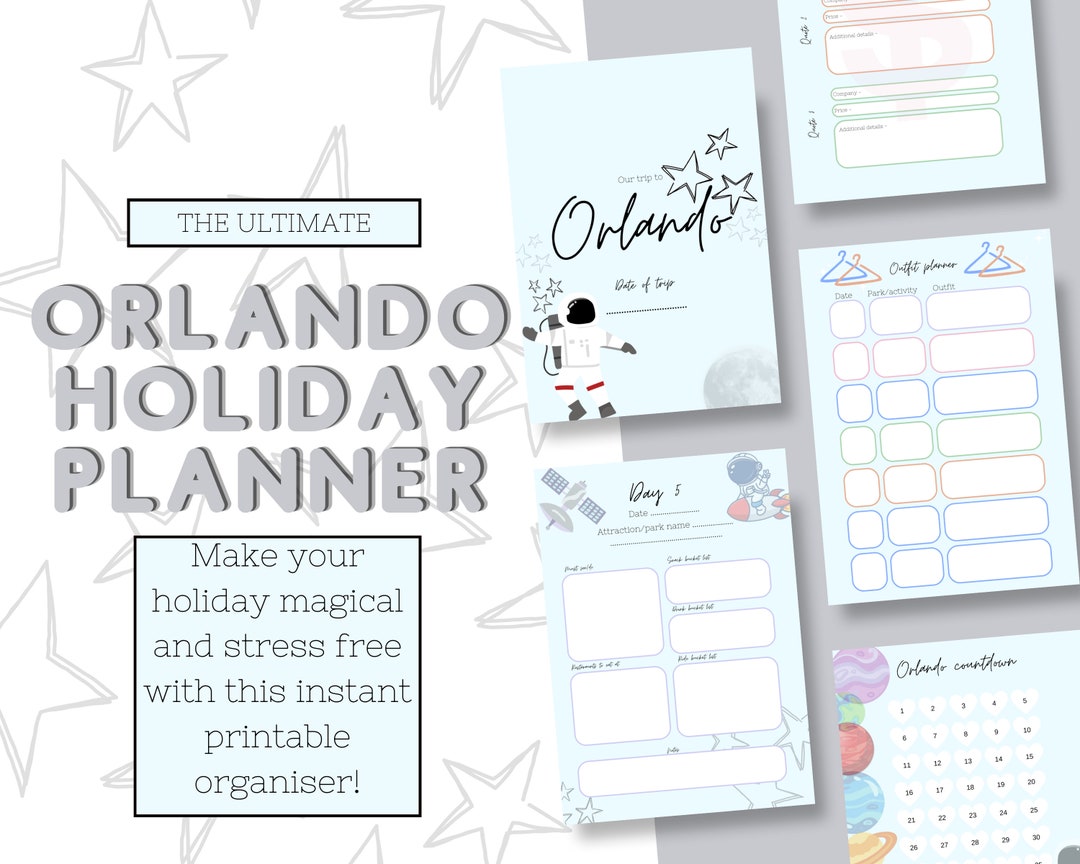 WDW Orlando Florida Holiday Planner Digital Download Travel Organiser ...