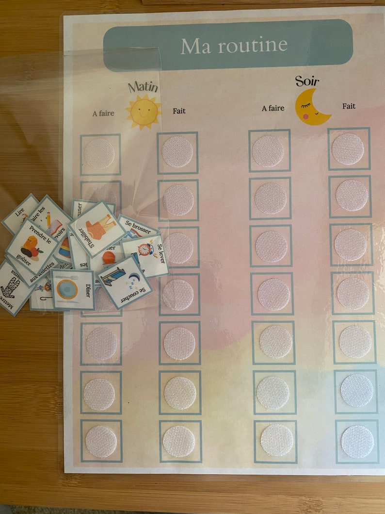 Routine enfant, support éducatif pour apprendre la routine à son enfant ...