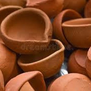 Handmade Clay Diya Pot, Handmade Diya Mud Clay, India Puja Diya, Diwali ...
