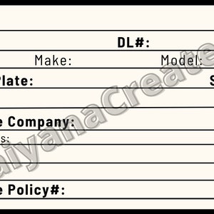 Car Accident Information Exchange Cards: Printable Emergency Forms ...