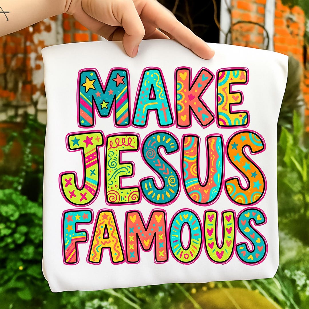 Make Jesus Famous PNG for Sublimation Gifts, Retro Vintage Shirt Design ...
