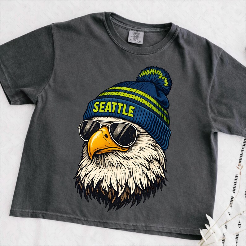 Vintage Seahawk Mascot PNG | Retro Seattle Football Shirt Design | 70s ...