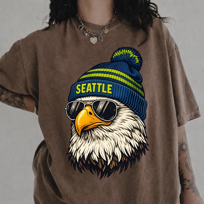 Vintage Seahawk Mascot PNG | Retro Seattle Football Shirt Design | 70s ...