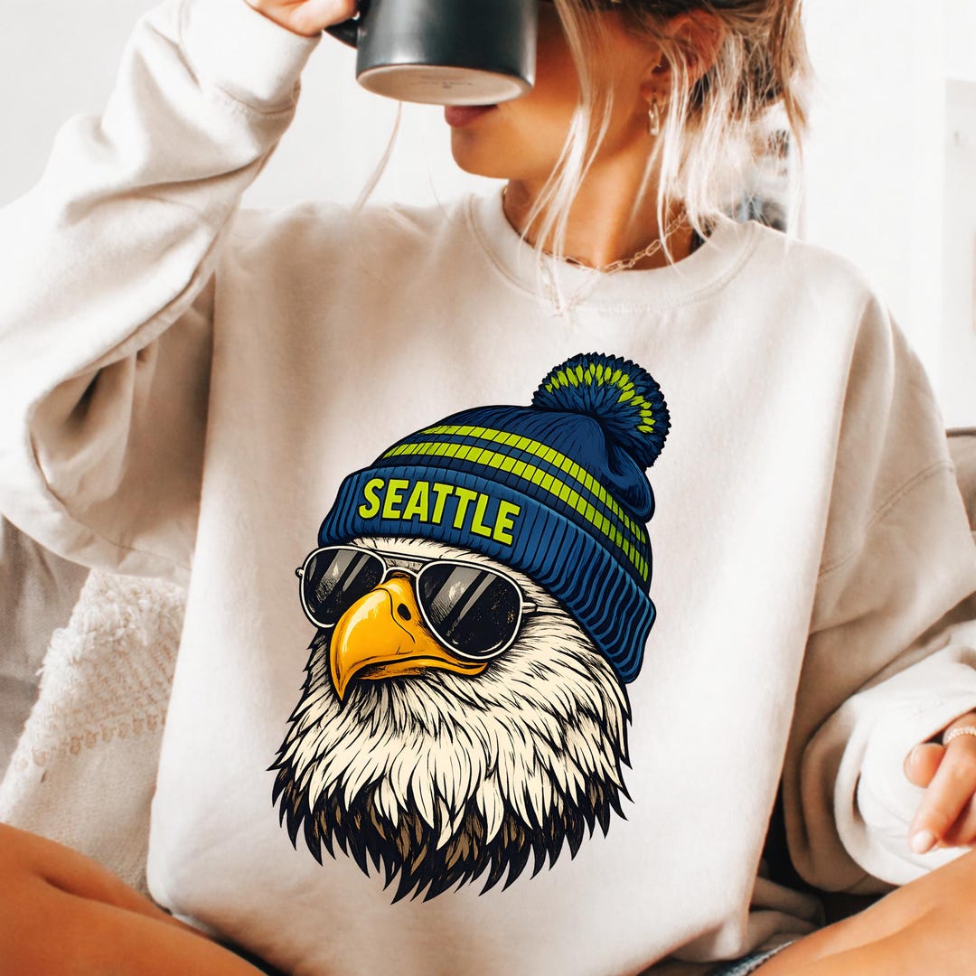 Vintage Seahawk Mascot PNG | Retro Seattle Football Shirt Design | 70s ...