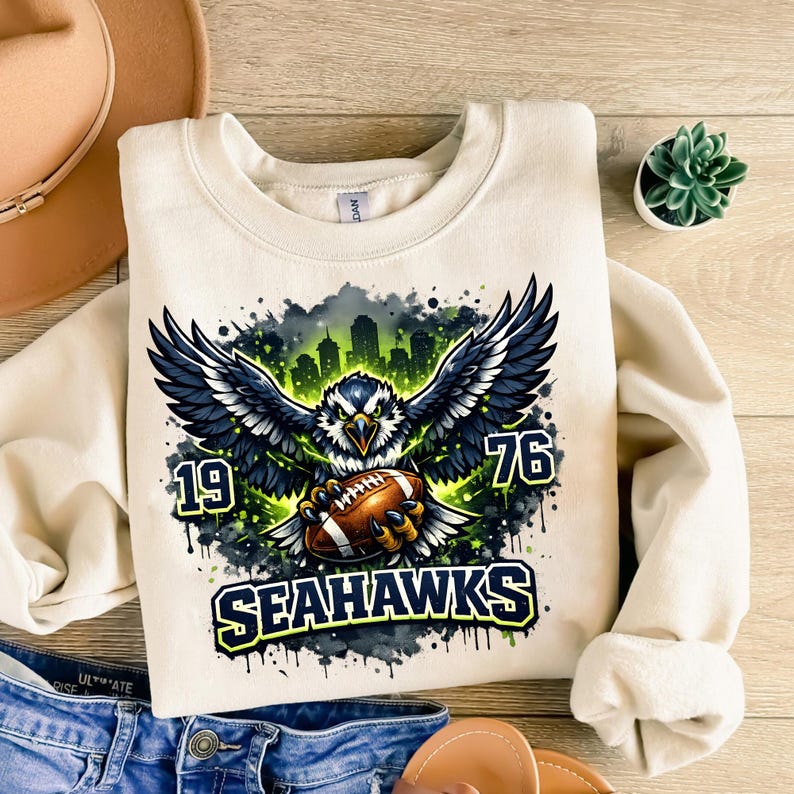 Seattle Seahawks Football PNG, Lightning Hawk Mascot, Game Day ...